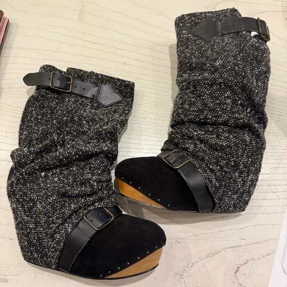 Irregular Choice | Shoes | Irregular Choice Black Tweed Ankle Boots ...